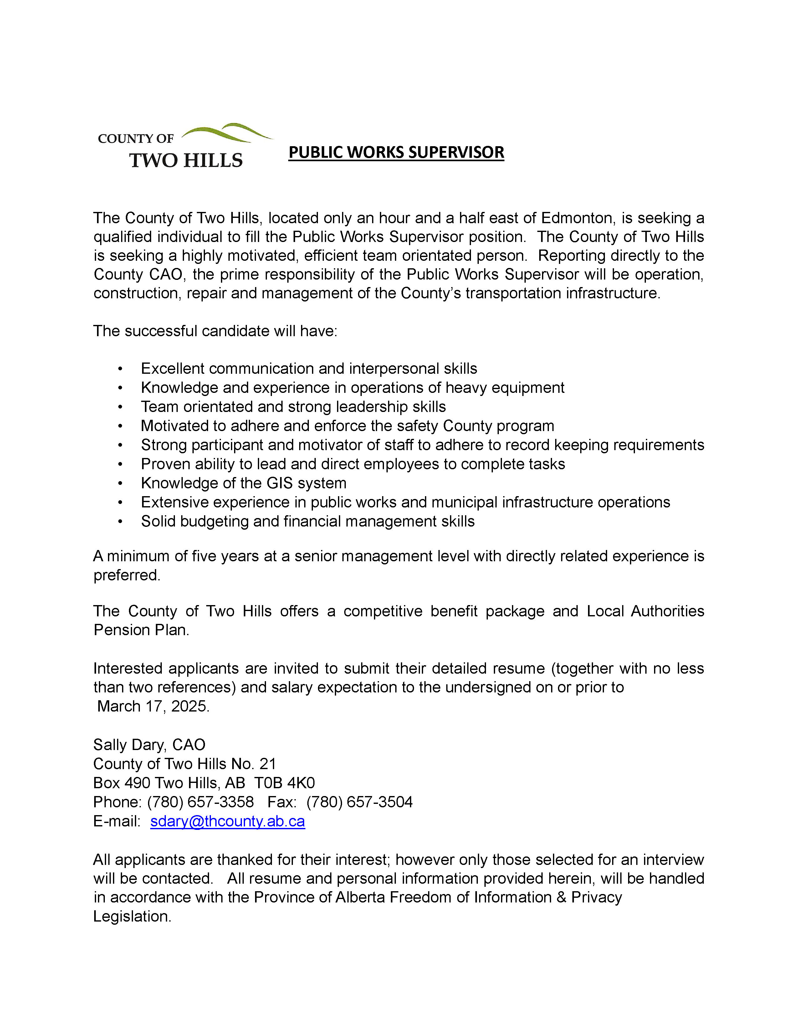 County of Two Hills - Home